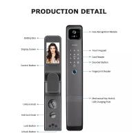 China Peephole Camera Smart Face Recognition Door Lock Tuya Password Fingerprint Card for sale