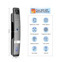 China Peephole Camera Smart Face Recognition Door Lock Tuya Password Fingerprint Card for sale
