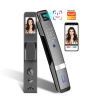 China Peephole Camera Smart Face Recognition Door Lock Tuya Password Fingerprint Card for sale