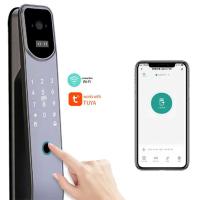 China Tuya Fingerprint Biometric Face Recognition Door Lock Smart Password Card Key Access for sale