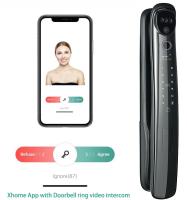 China High Class Front Door Lock 3D Face Fingerprint Biometric Access Phone Remote Control Peephole Camera Door Lock for sale