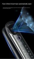 China 3D Face Recognition Home Door Lock Fingerprint Password Apartment Door Lock 4.5 Inch HD Screen with Peephole Camera for sale