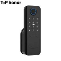 China TTLock Digital Code Card Fingerprint Deadbolt Door Lock Single Latch Aluminium Shell for sale