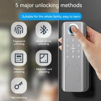 China TTLock Digital Code Card Fingerprint Deadbolt Door Lock Single Latch Aluminium Shell for sale