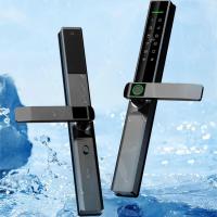 China Aluminium Alloy Smart Sliding Door Lock Digital Code Fingerprint Card Tuya App for sale