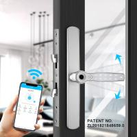 China Aluminium Alloy Smart Sliding Door Lock Digital Code Fingerprint Card Tuya App for sale
