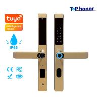 China Gold Bridge Cut Tuya App Door Lock Remote Control Fingerprint Code Card Key Lock for sale