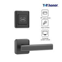 China Aluminium Alloy Hotel Smart Locks RFID Swipe Card Access Room Handle Door Lock for sale