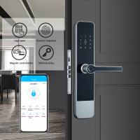 China Gray Aluminium Alloy Fingerprint Smart Door Lock Smartphone TTLock Handle Lock for sale