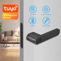China Apartment Smart Fingerprint Door Lock Intelligent Biometric Black Aviation Aluminium for sale
