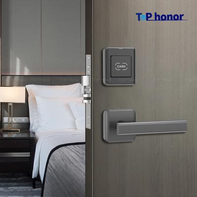 China Aluminium Alloy Hotel Smart Locks RFID Swipe Card Access Room Handle Door Lock for sale