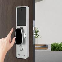 China Full Automatic Keyless Smart Hotel Door Locks RFID Card NFC Access Frosted Silver for sale