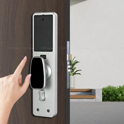 China Full Automatic Keyless Smart Hotel Door Locks RFID Card NFC Access Frosted Silver for sale
