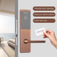 China Half Auto Hotel Smart Locks Brushed Zinc Alloy RFID Card Swipe Access Door Lock for sale