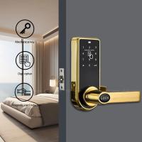 China Touchscreen Hotel Smart Locks Brushed Electroplated Zinc Alloy Semi Auto Swipe Card for sale