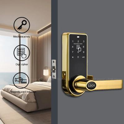 China Touchscreen Hotel Smart Locks Brushed Electroplated Zinc Alloy Semi Auto Swipe Card for sale