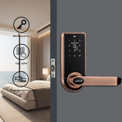 China Smart Hotel Room Electronic Door Locks RFID Card Password TT Lock With Touchscreen for sale
