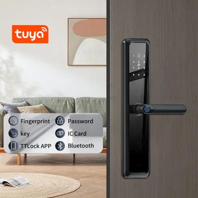 China TTLock Smart Front Door Locks With Handle Anti Peep IC Card Fingerprint Password for sale
