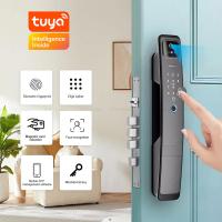 China Peephole Camera Smart Face Recognition Door Lock Tuya Password Fingerprint Card for sale