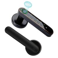 China Outdoor Smart Digital Door Lock Black Aluminum Alloy Keyless Entry Door Lock for sale