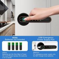 China Outdoor Smart Digital Door Lock Black Aluminum Alloy Keyless Entry Door Lock for sale