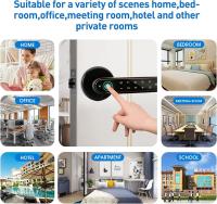 China Outdoor Smart Digital Door Lock Black Aluminum Alloy Keyless Entry Door Lock for sale