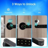 China Outdoor Smart Digital Door Lock Black Aluminum Alloy Keyless Entry Door Lock for sale
