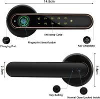 China Outdoor Smart Digital Door Lock Black Aluminum Alloy Keyless Entry Door Lock for sale