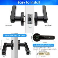 China Outdoor Smart Digital Door Lock Black Aluminum Alloy Keyless Entry Door Lock for sale