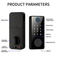 China Fingerprint Deadbolt Door Lock High Security Biometric Password Unlock Smartphone Remote Control Access for sale