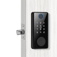 China Fingerprint Deadbolt Door Lock High Security Biometric Password Unlock Smartphone Remote Control Access for sale