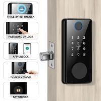 China Fingerprint Deadbolt Door Lock High Security Biometric Password Unlock Smartphone Remote Control Access for sale