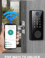 China Fingerprint Deadbolt Door Lock High Security Biometric Password Unlock Smartphone Remote Control Access for sale