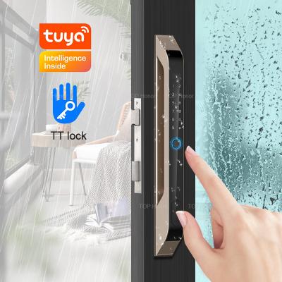 China Automatic Smart Sliding Door Lock Digital Fingerprint Password IC Card Access for sale