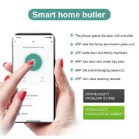 China Peephole Camera Smart Front Door Locks TH-505 Black Biometric Code Card Key Tuya Unlock for sale