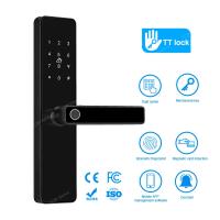 China TH521 Aluminium Alloy Apartment Smart Door Lock TTLock Biometric Code Card Key Unlock for sale