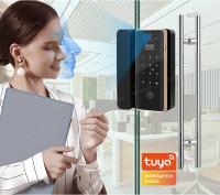 China Office Store Wireless Glass Door Lock Full Automatic Face Scan For 10-12mm Thinkness Doors for sale