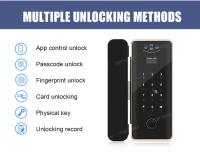 China Office Store Wireless Glass Door Lock Full Automatic Face Scan For 10-12mm Thinkness Doors for sale