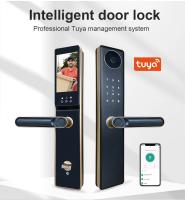China Electronic Front Door Locks with Tuya WiFi Remote Entry Punch Code Keyless Finger Scanner for sale