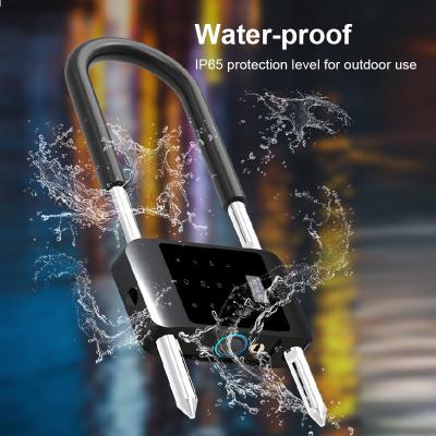 China U Bracket Smart Glass Door Lock Electronic Digital Fingerprint Aluminum Materail for sale
