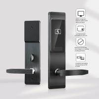 China Hotel Magnetic Card Induction Lock Mechanical Key Wooden Smart Door Lock OEM System for sale