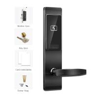 China Hotel Magnetic Card Induction Lock Mechanical Key Wooden Smart Door Lock OEM System for sale