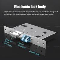 China Hotel Magnetic Card Induction Lock Mechanical Key Wooden Smart Door Lock OEM System for sale