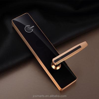 China Smart Hotel Door Lock In Black Or Grey RFID Card Access Zinc Alloy Body for sale