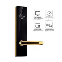 China Smart Hotel Door Lock In Black Or Grey RFID Card Access Zinc Alloy Body for sale