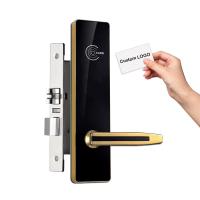 China Smart Hotel Door Lock In Black Or Grey RFID Card Access Zinc Alloy Body for sale