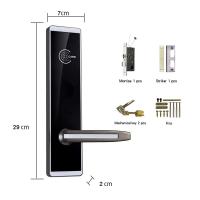 China Smart Hotel Door Lock In Black Or Grey RFID Card Access Zinc Alloy Body for sale