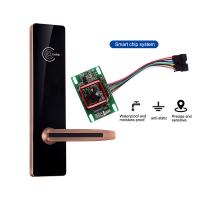 China Smart Hotel Door Lock In Black Or Grey RFID Card Access Zinc Alloy Body for sale