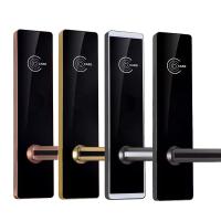 China Smart Hotel Door Lock In Black Or Grey RFID Card Access Zinc Alloy Body for sale