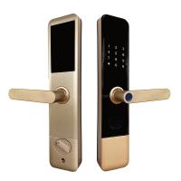 China Gold I apartment home electronic fingerprint digital graffiti TT lock security intelligent door lock production for sale